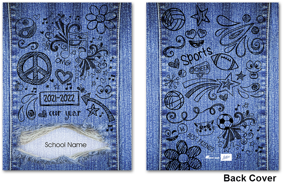 Denim Doodle Yearbook Cover